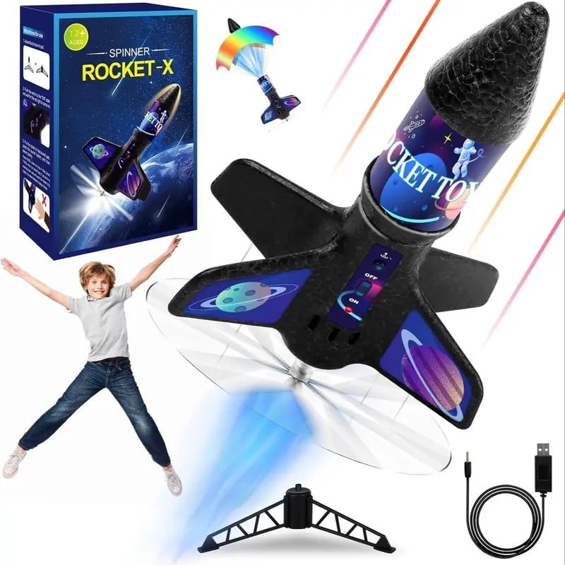 Electric rocket launcher toy, rockets can reach up to 164 feet ...