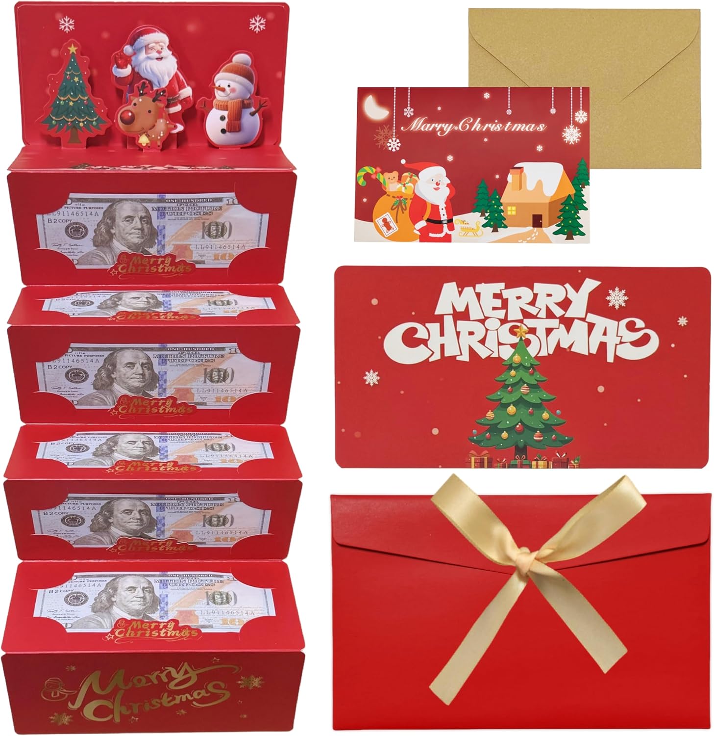 🎅 Christmas Santa Dollar Folding Red Envelopes🎄 - Dearintimate