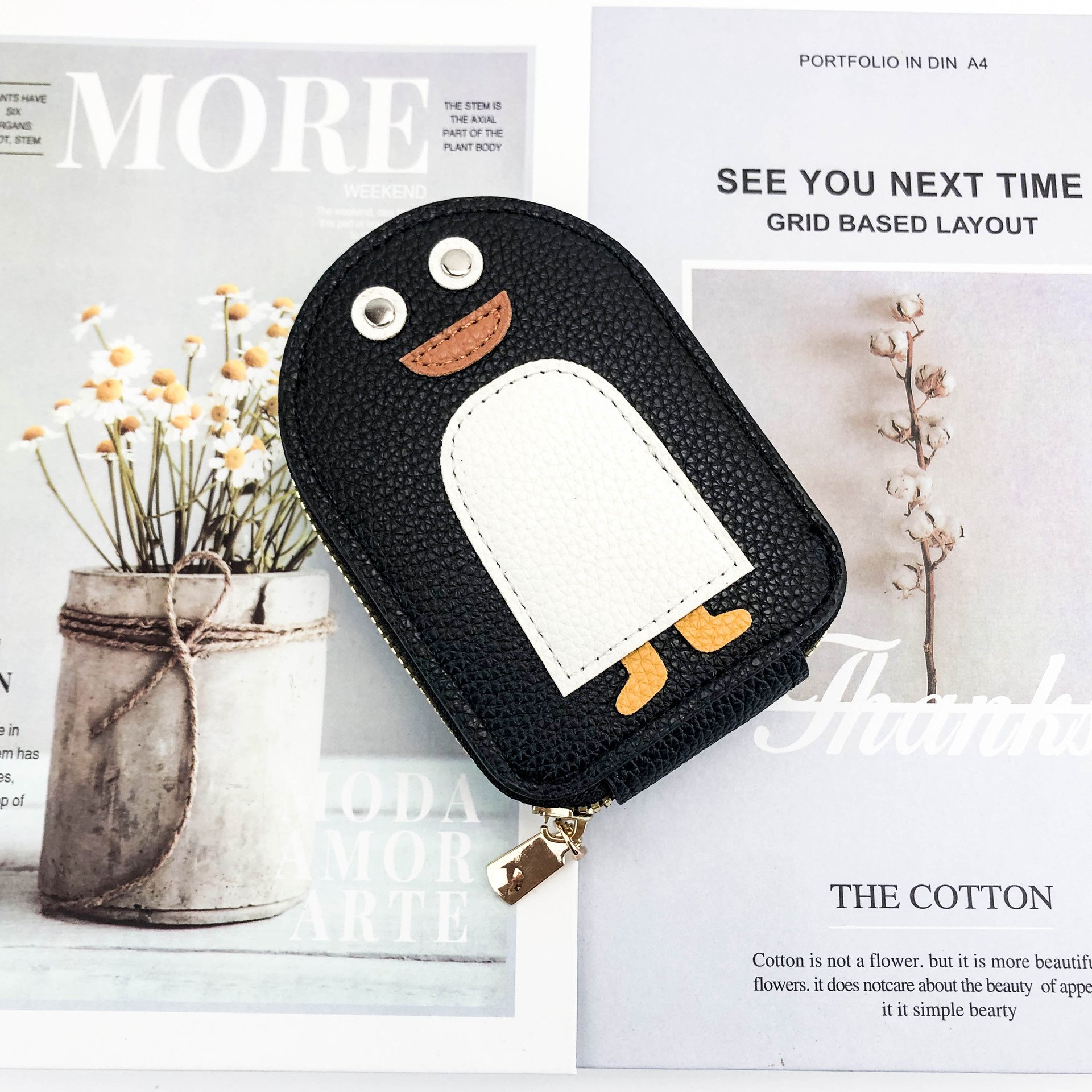 Cute Penguins PU Credit Card Coin Wallet