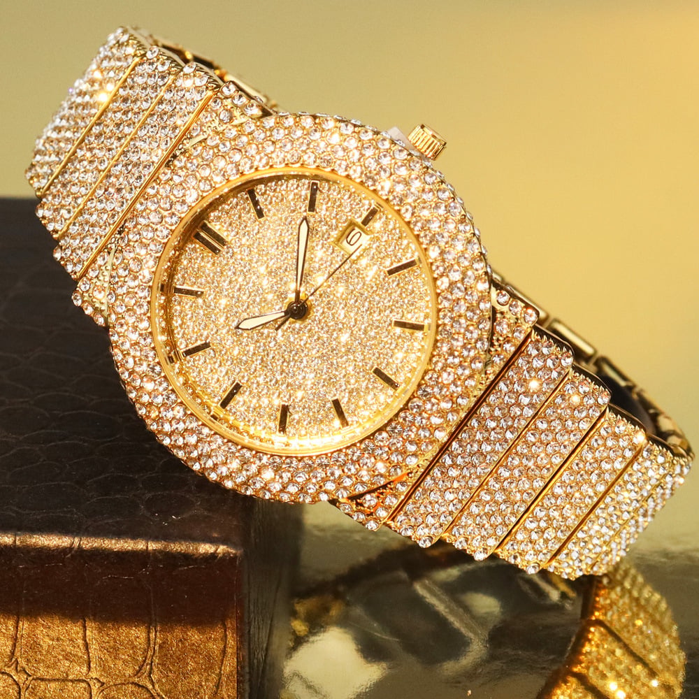 💎Diamond-Encrusted Gold-Plated Unisex Watch - Dearintimate