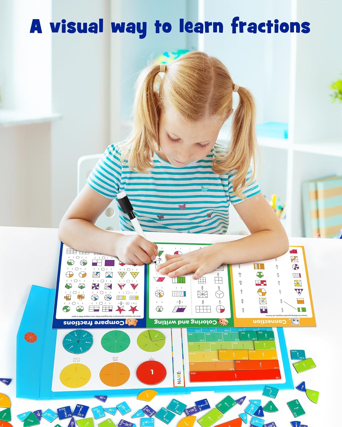 🧩Magnetic Fraction Tiles & Fraction Circles Set - Dearintimate