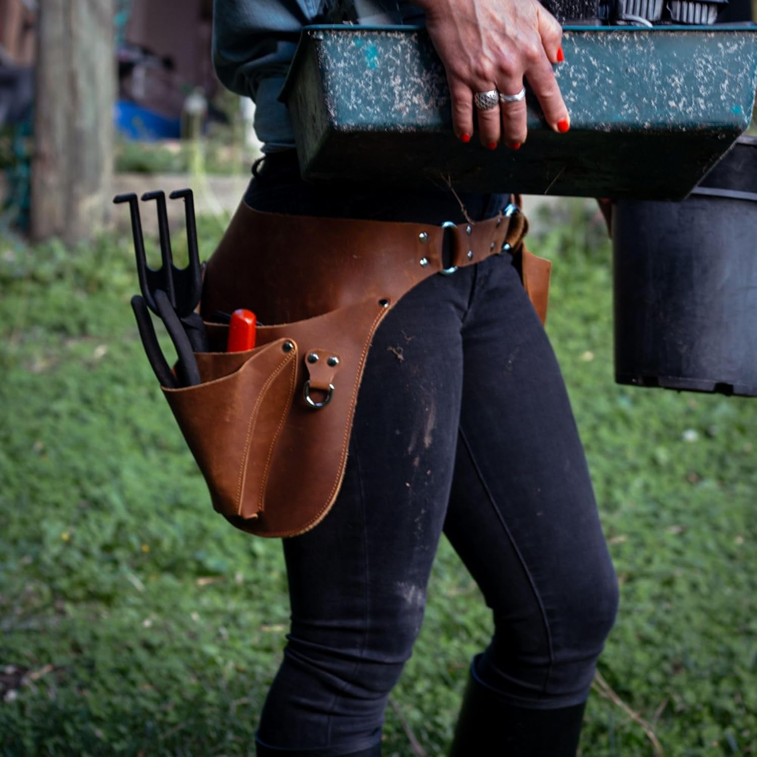 Wearable Leather Garden Tool Pouch - Dearintimate