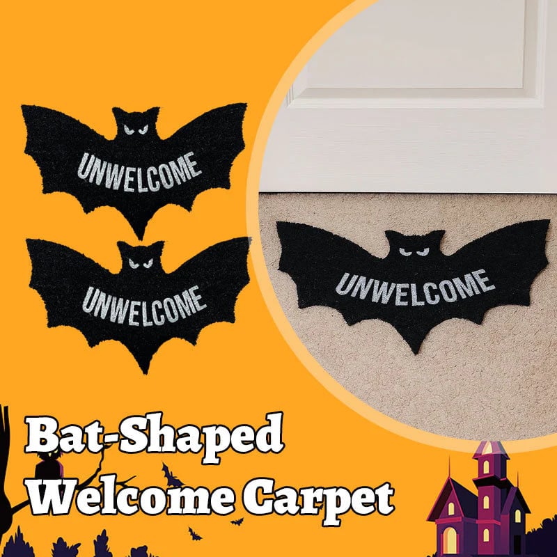 🔥Early Halloween Sale 49% OFF🦇 "Unwelcome" Bat Shaped Coir Mat
