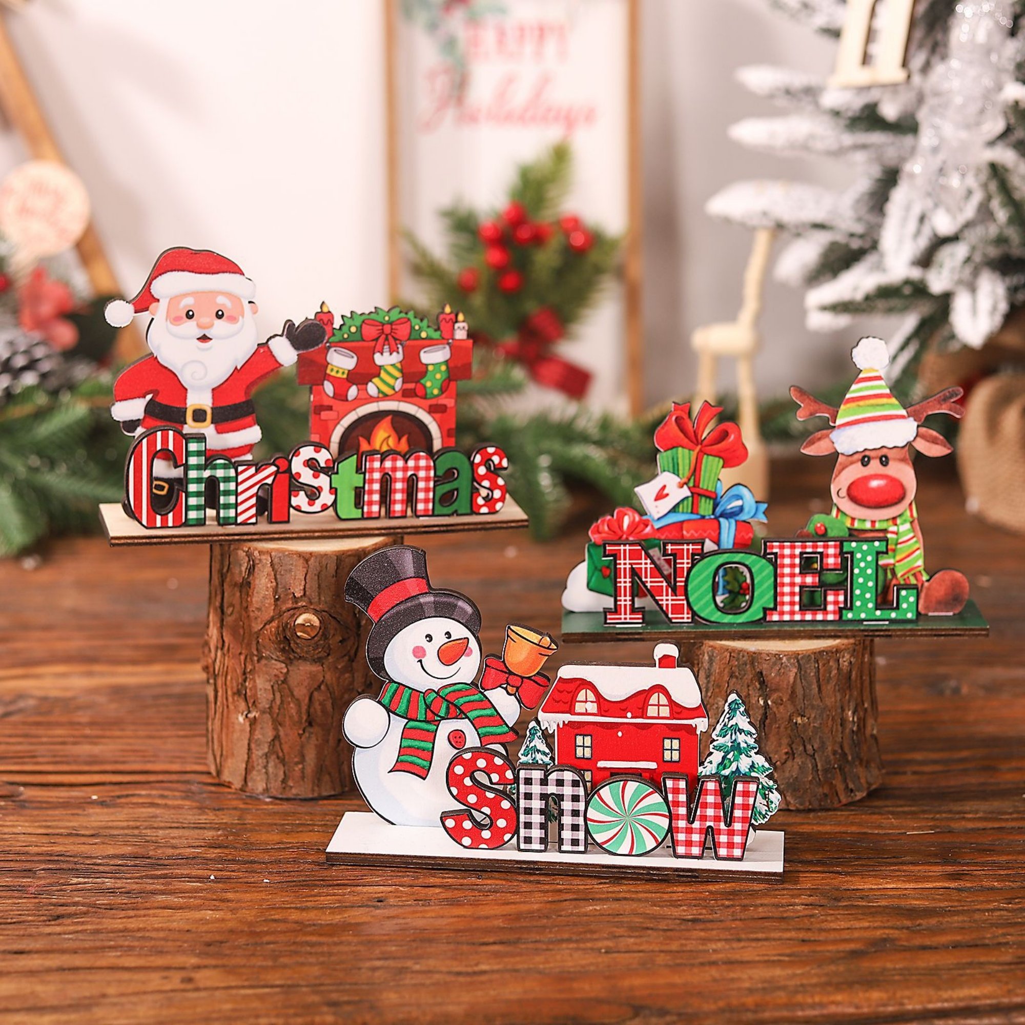 Christmas Standing Signs Table Decorations – Pumaloves